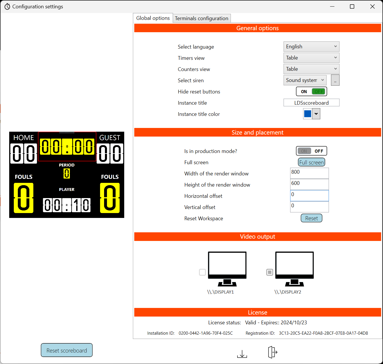 Video scoreboard software configuration - Large Display Solutions